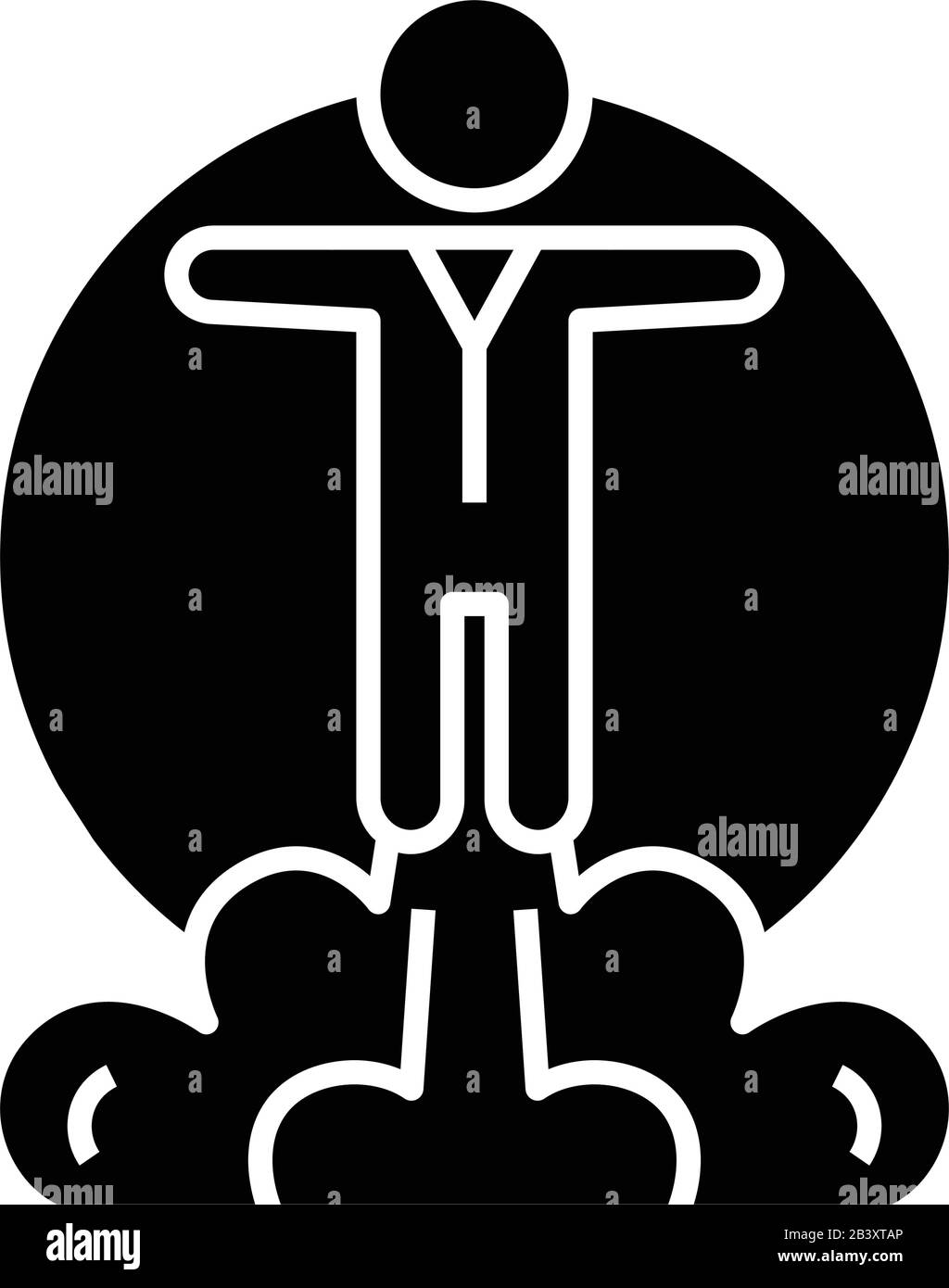 Starting career black icon, concept illustration, vector flat symbol ...