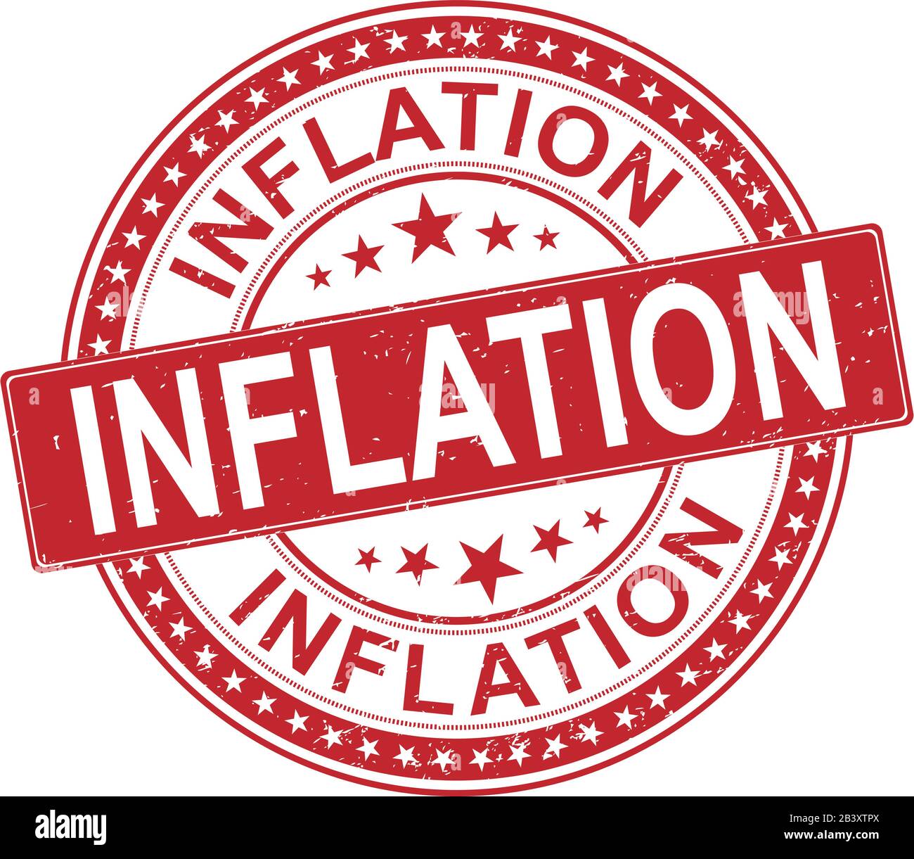 inflation. grungy red rubber stamp logo on a white background Stock ...