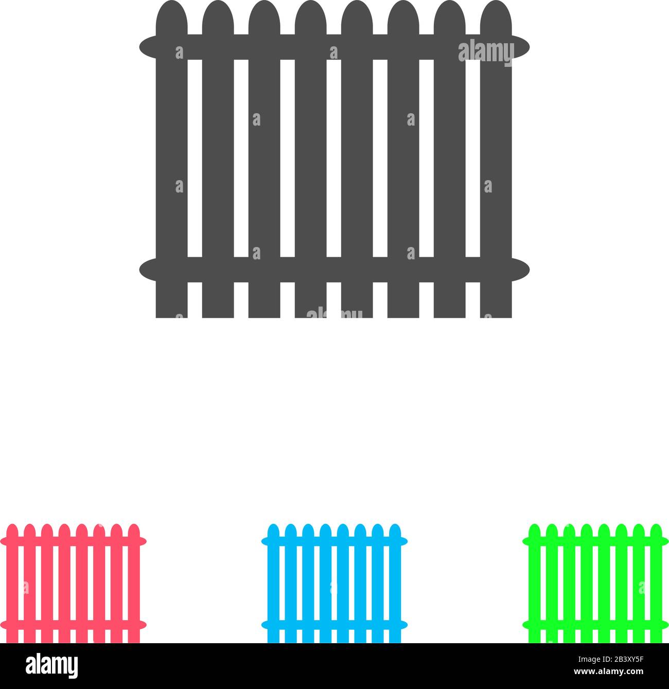 Fence icon flat. Color pictogram on white background. Vector ...