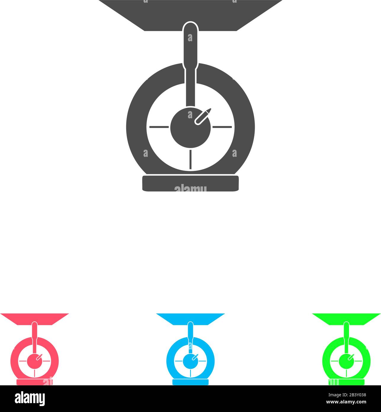 Kitchen scales icon flat. Color pictogram on white background. Vector ...