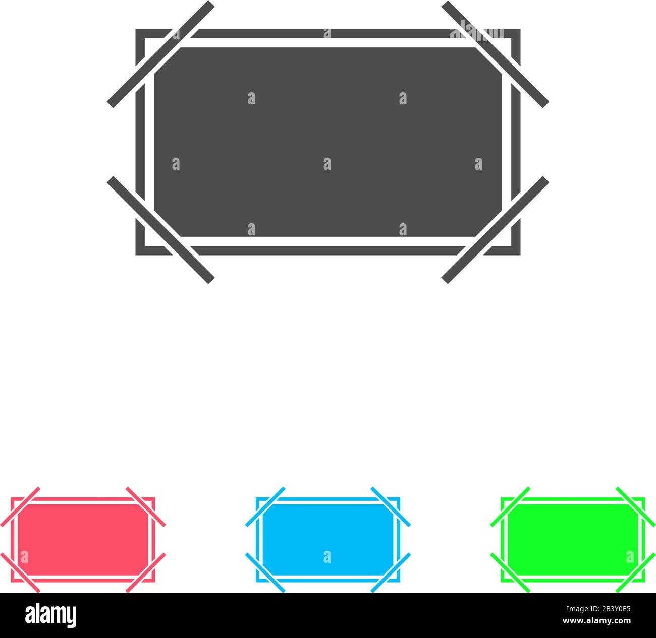 Picture frame icon flat. Color pictogram on white background. Vector ...