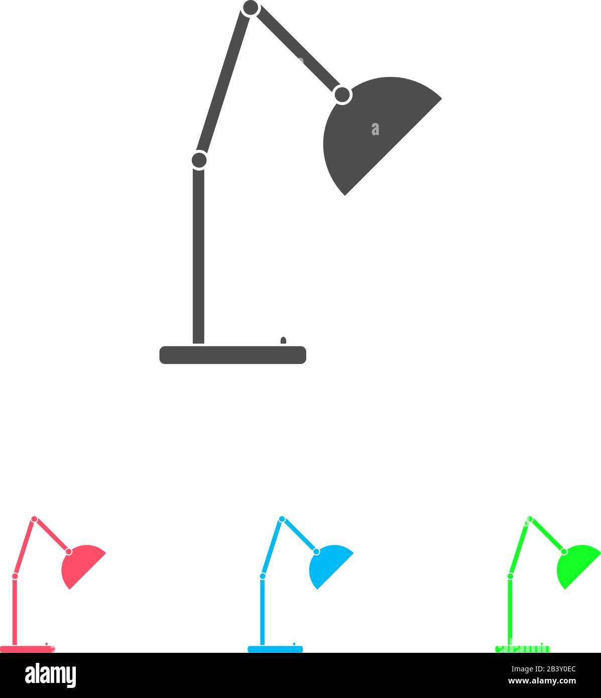 Reading lamp icon flat. Color pictogram on white background. Vector ...