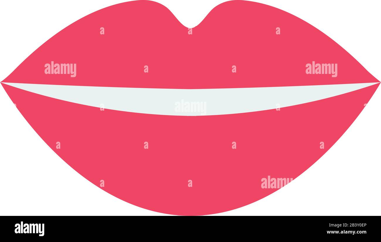 female mouth flat style icon design of lips expression character ...