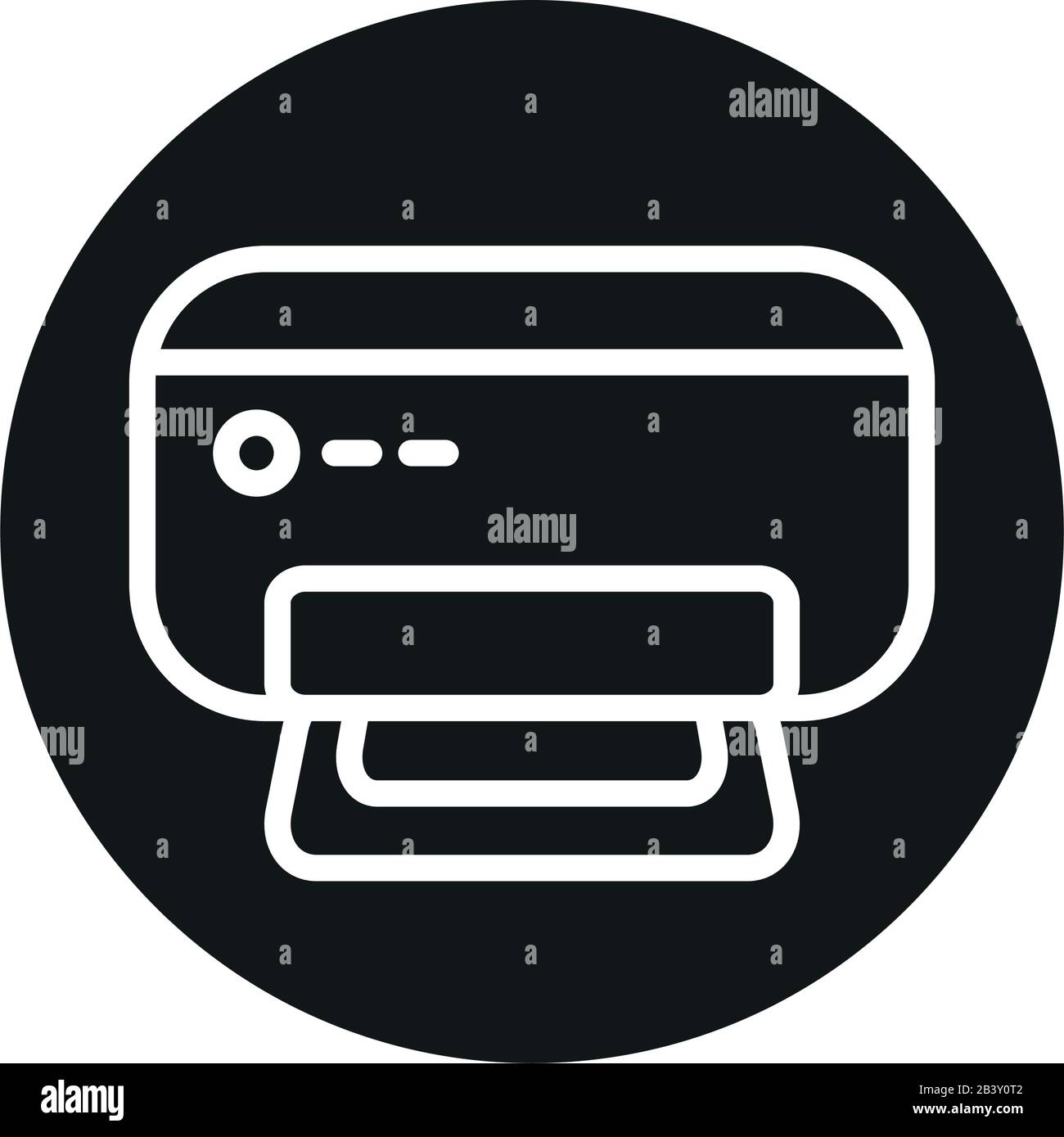Printer line block style icon design, Data archive storage organize ...
