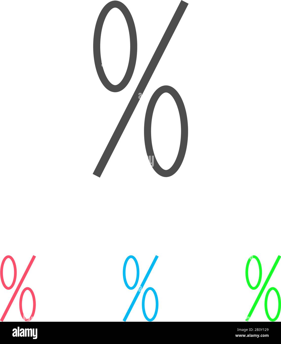 Percent icon flat. Color pictogram on white background. Vector ...