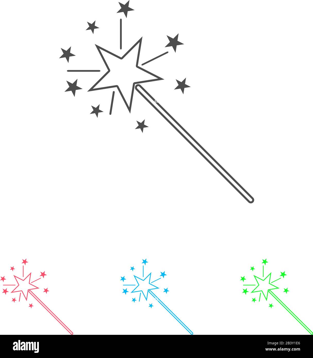 Magic wand icon flat. Color pictogram on white background. Vector ...