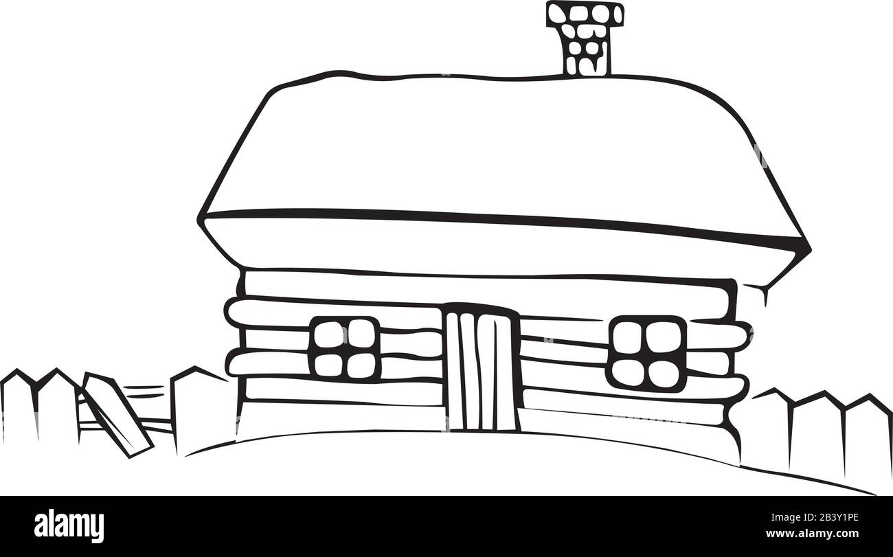 Old wooden lodge roof Cut Out Stock Images & Pictures - Alamy