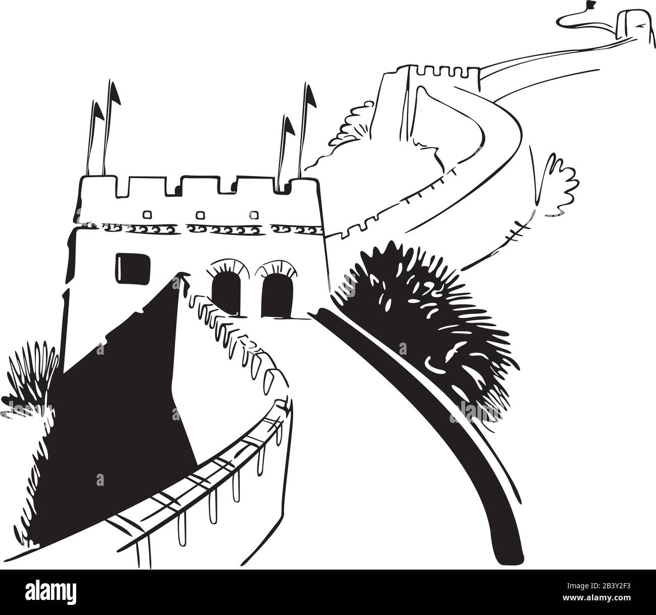 Chinese wall building Cut Out Stock Images & Pictures - Alamy