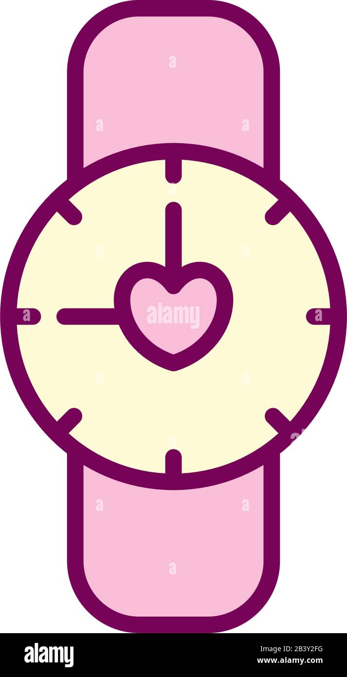 watch with heart line and fill style icon vector design Stock Vector ...