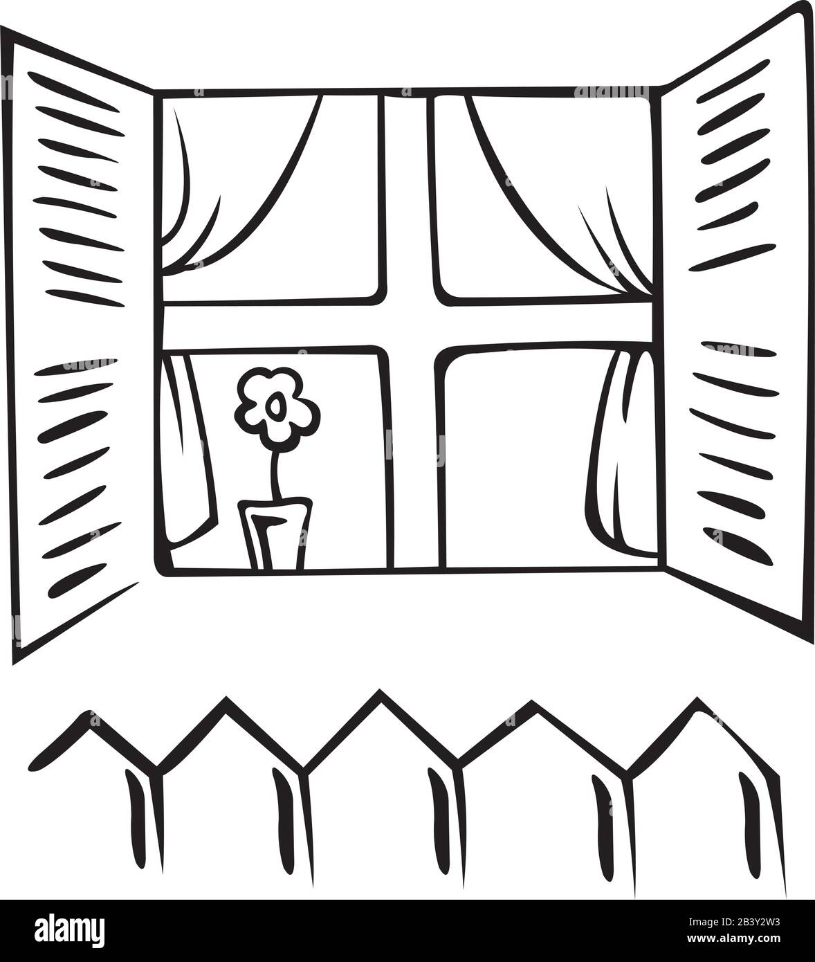 window with shutters Stock Vector Image & Art - Alamy