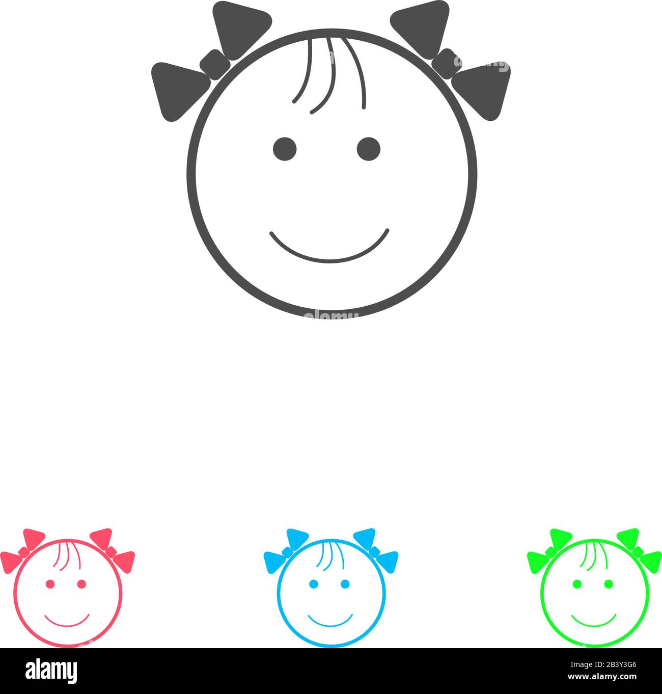 Fanny baby icon flat. Color pictogram on white background. Vector ...