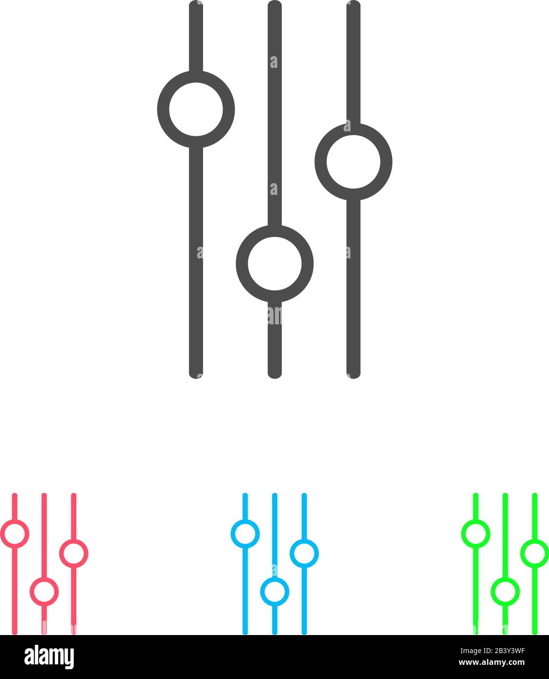 Equalizer icon flat. Color pictogram on white background. Vector ...