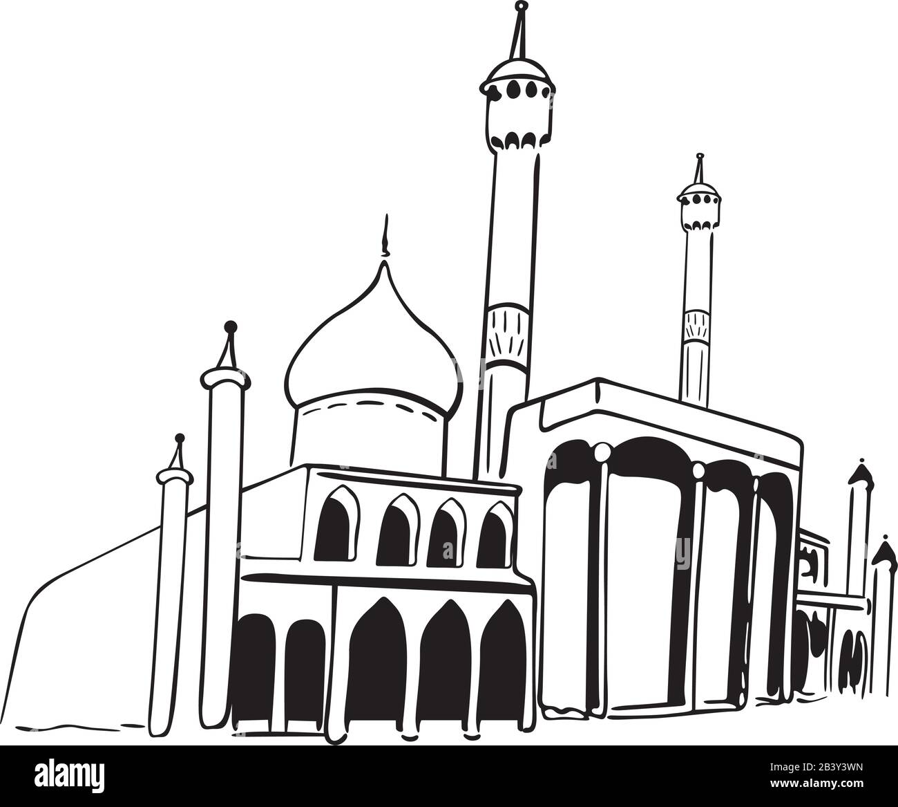Mosque architecture drawing Stock Vector Images - Alamy