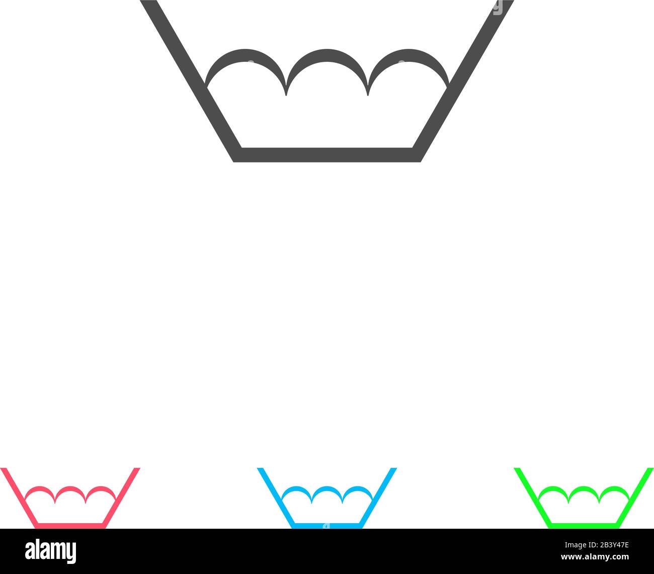 Wash bowl icon flat. Color pictogram on white background. Vector ...