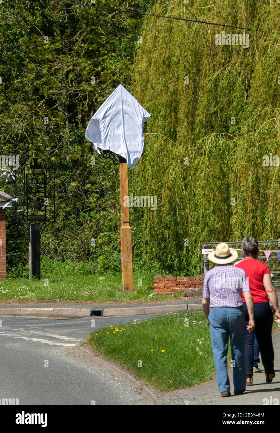 Suffolk village Parham's new village sign shrouded before dedication ...