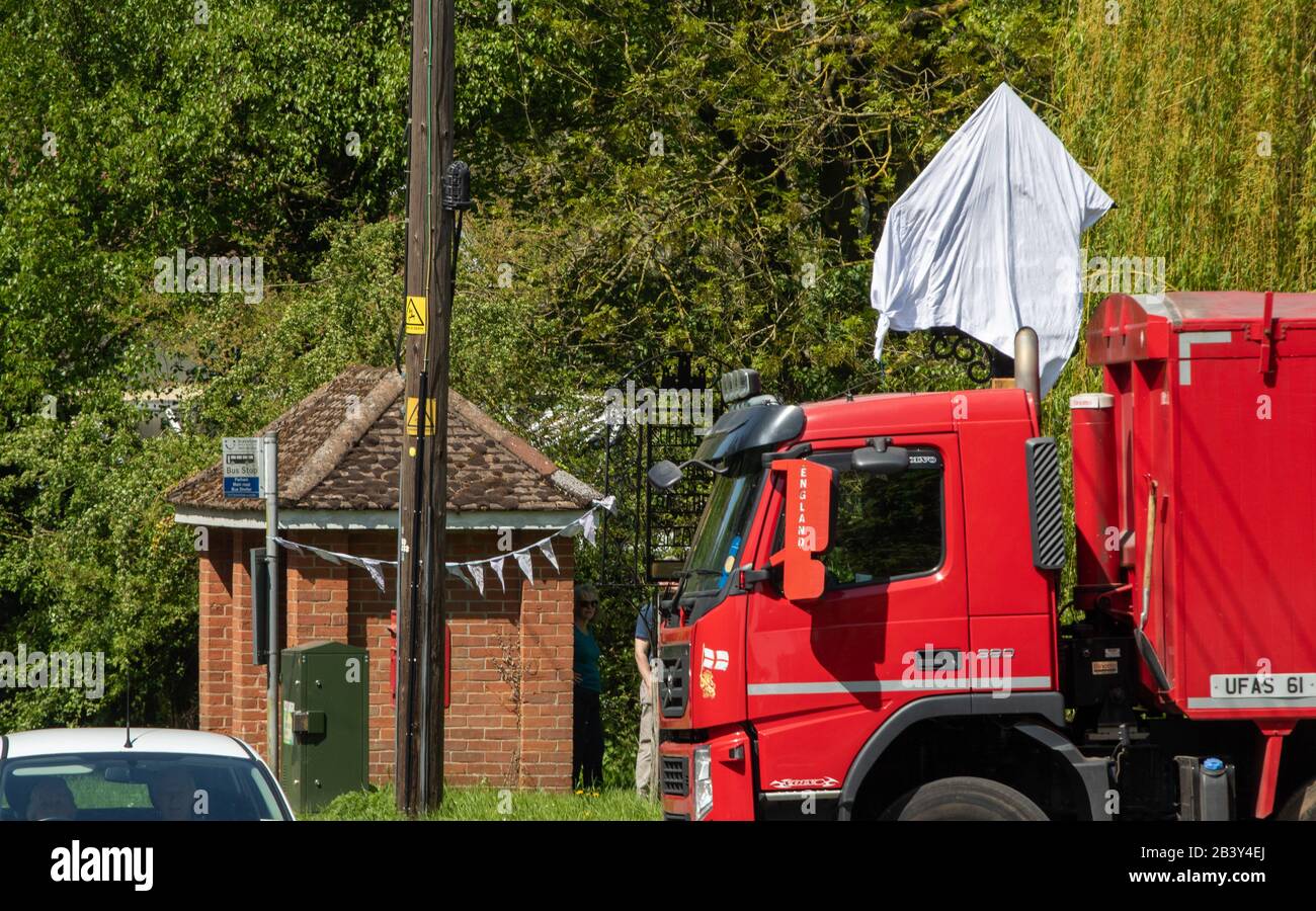 Suffolk village Parham's new village sign shrouded before dedication ...