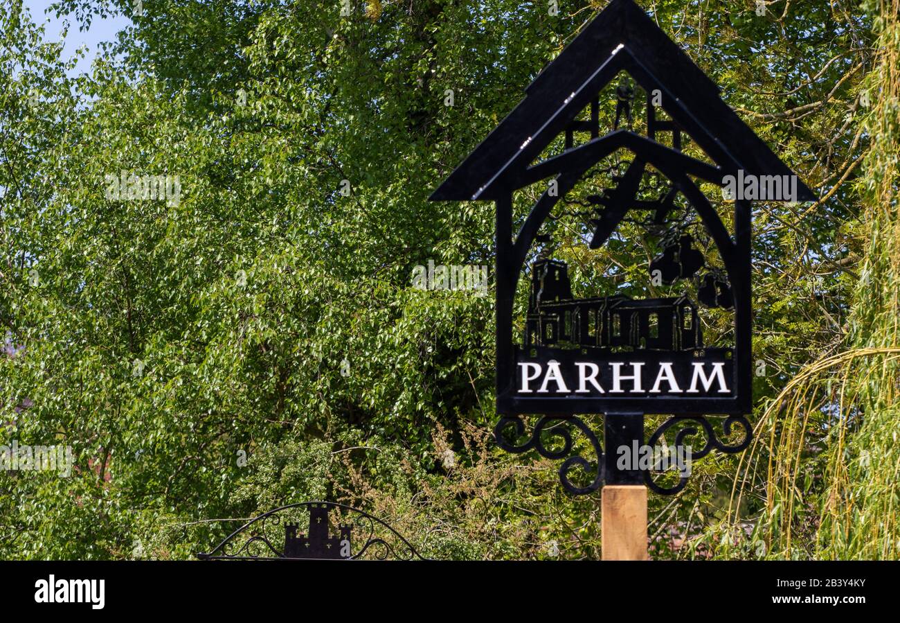 Parham village sign hi-res stock photography and images - Alamy