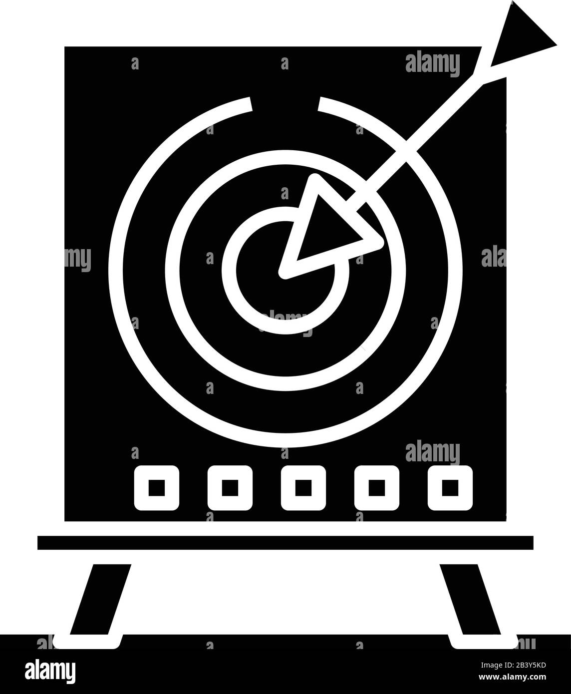 Target chart black icon, concept illustration, vector flat symbol ...