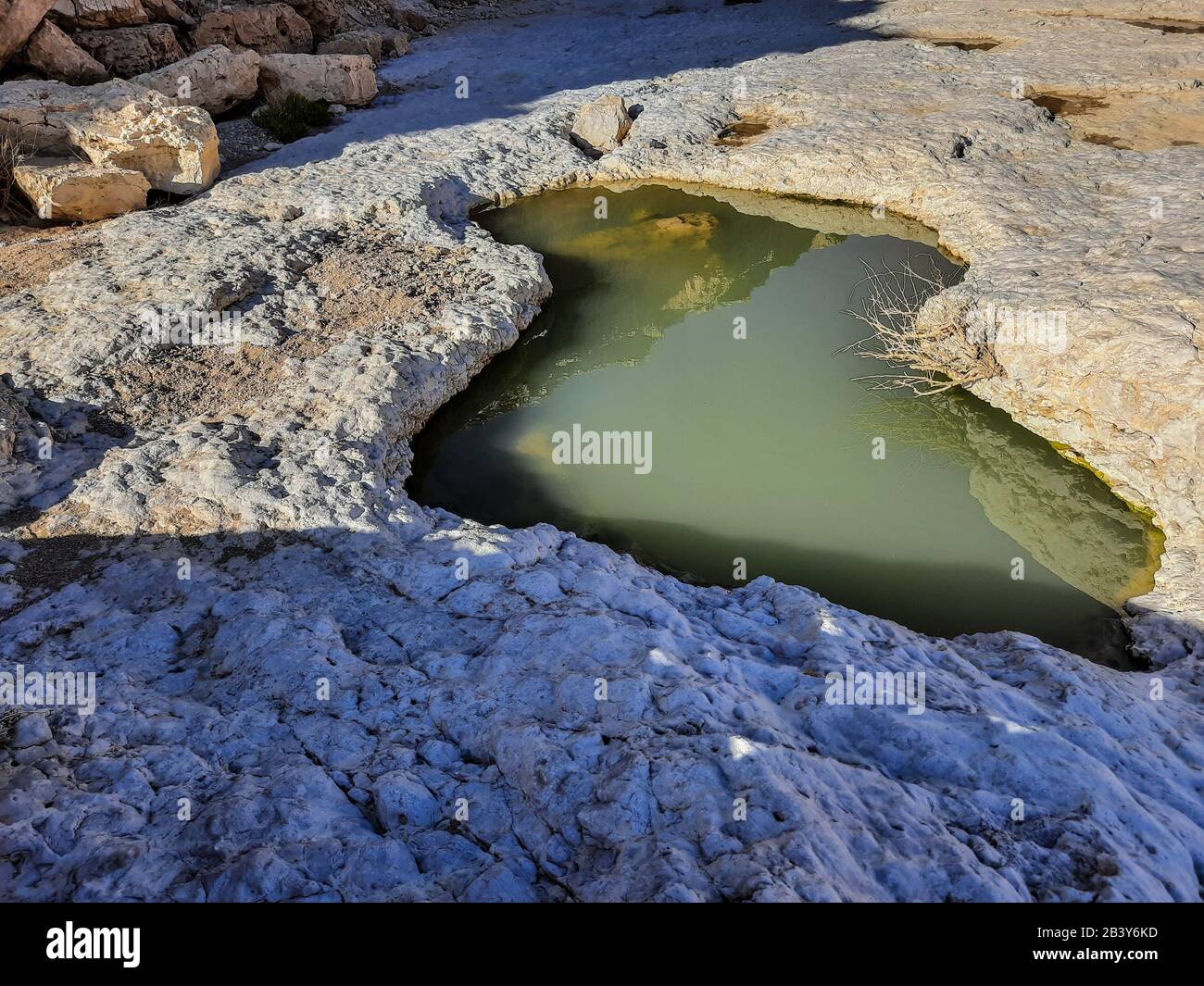 water ponds were formed during intense rainfall in desert Stock Photo ...