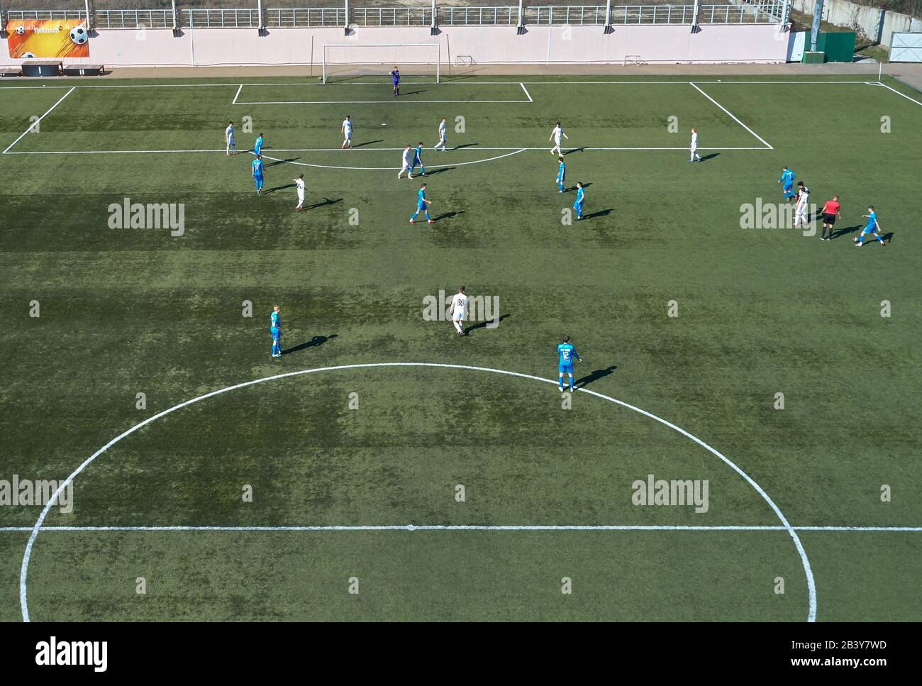 Football field night aerial hi-res stock photography and images - Alamy
