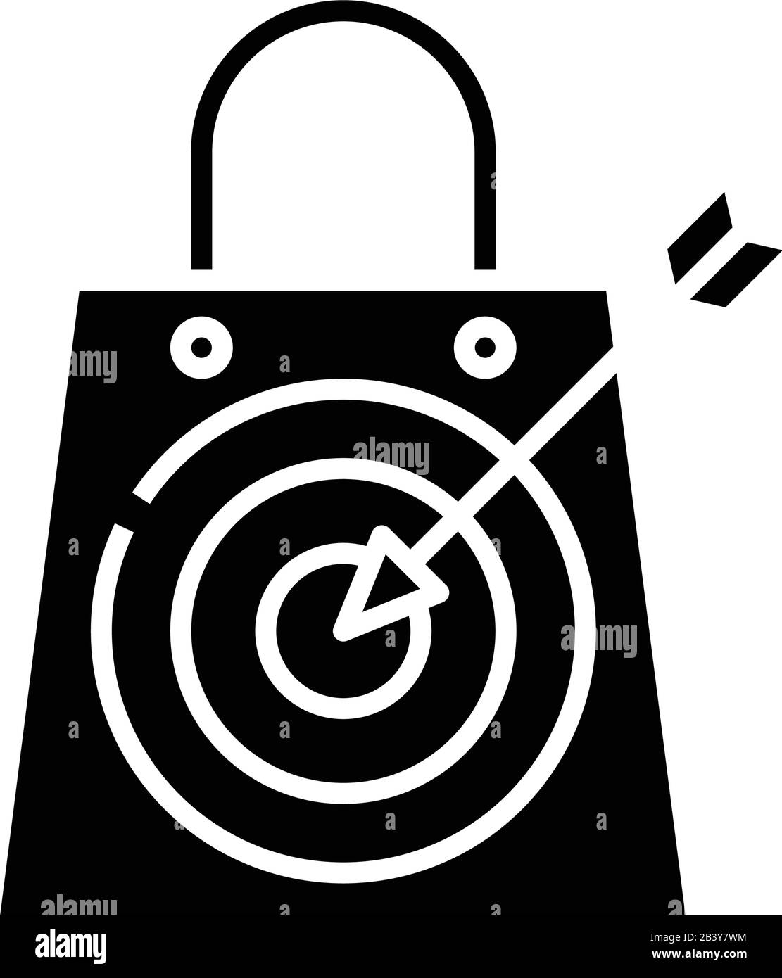 Reaching goals black icon, concept illustration, vector flat symbol ...