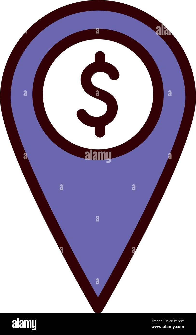 Isolated dollar mark line and fill style icon vector design Stock ...