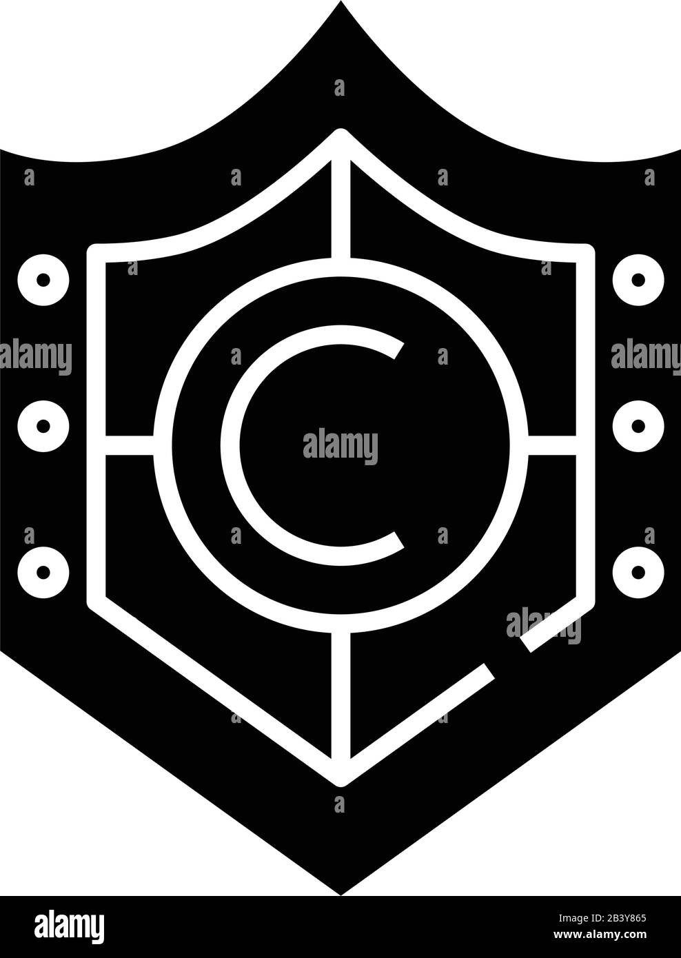 Security shield black icon, concept illustration, vector flat symbol ...