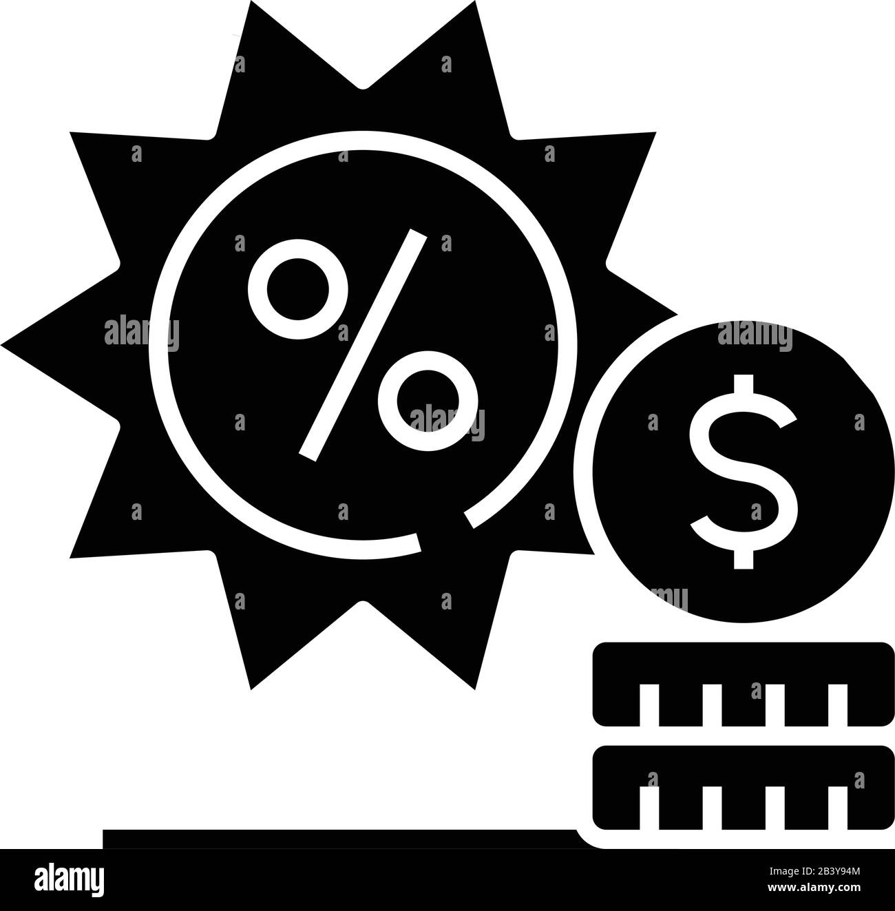 Sales black icon, concept illustration, vector flat symbol, glyph sign ...