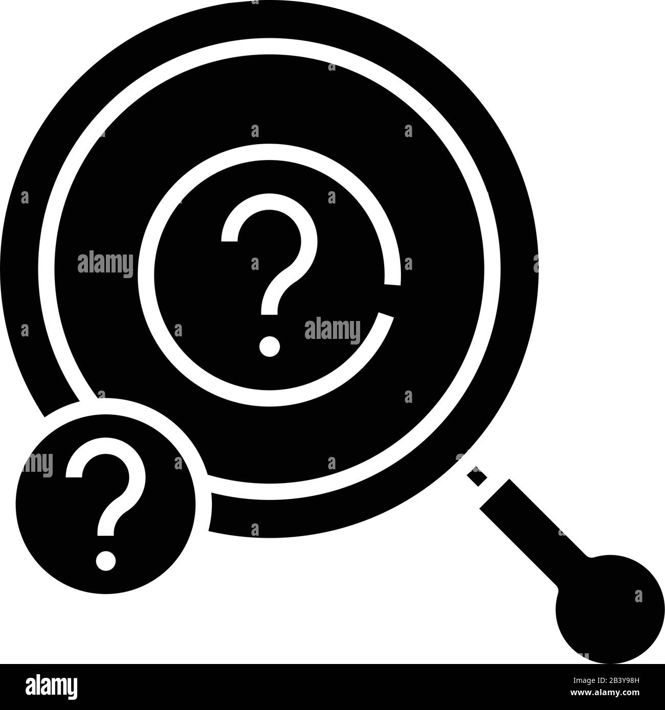 Searching answer black icon, concept illustration, vector flat symbol ...