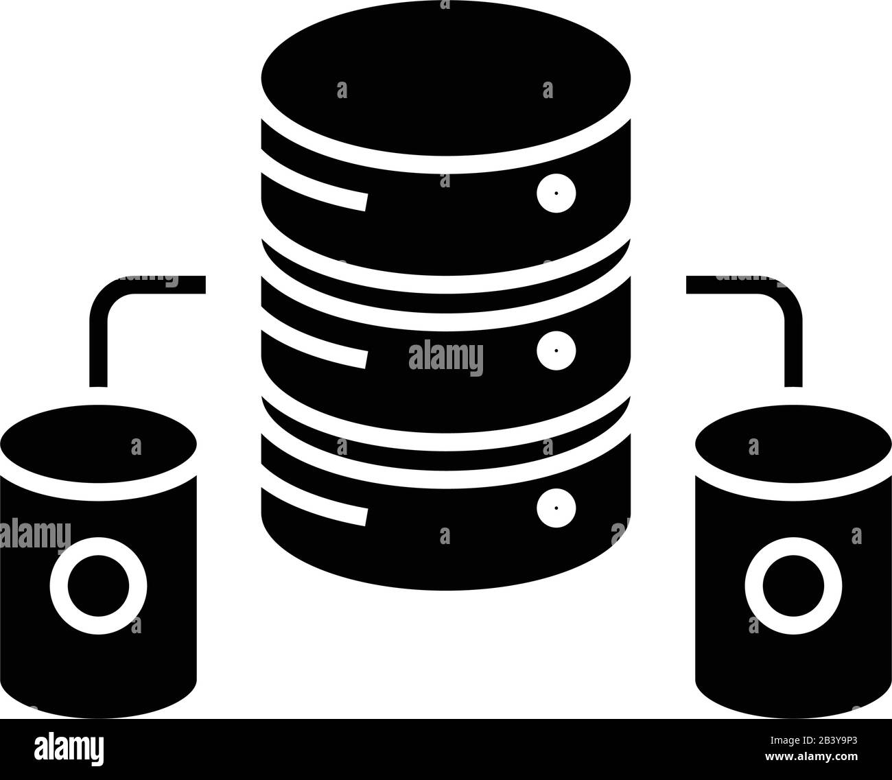 System components black icon, concept illustration, vector flat symbol ...