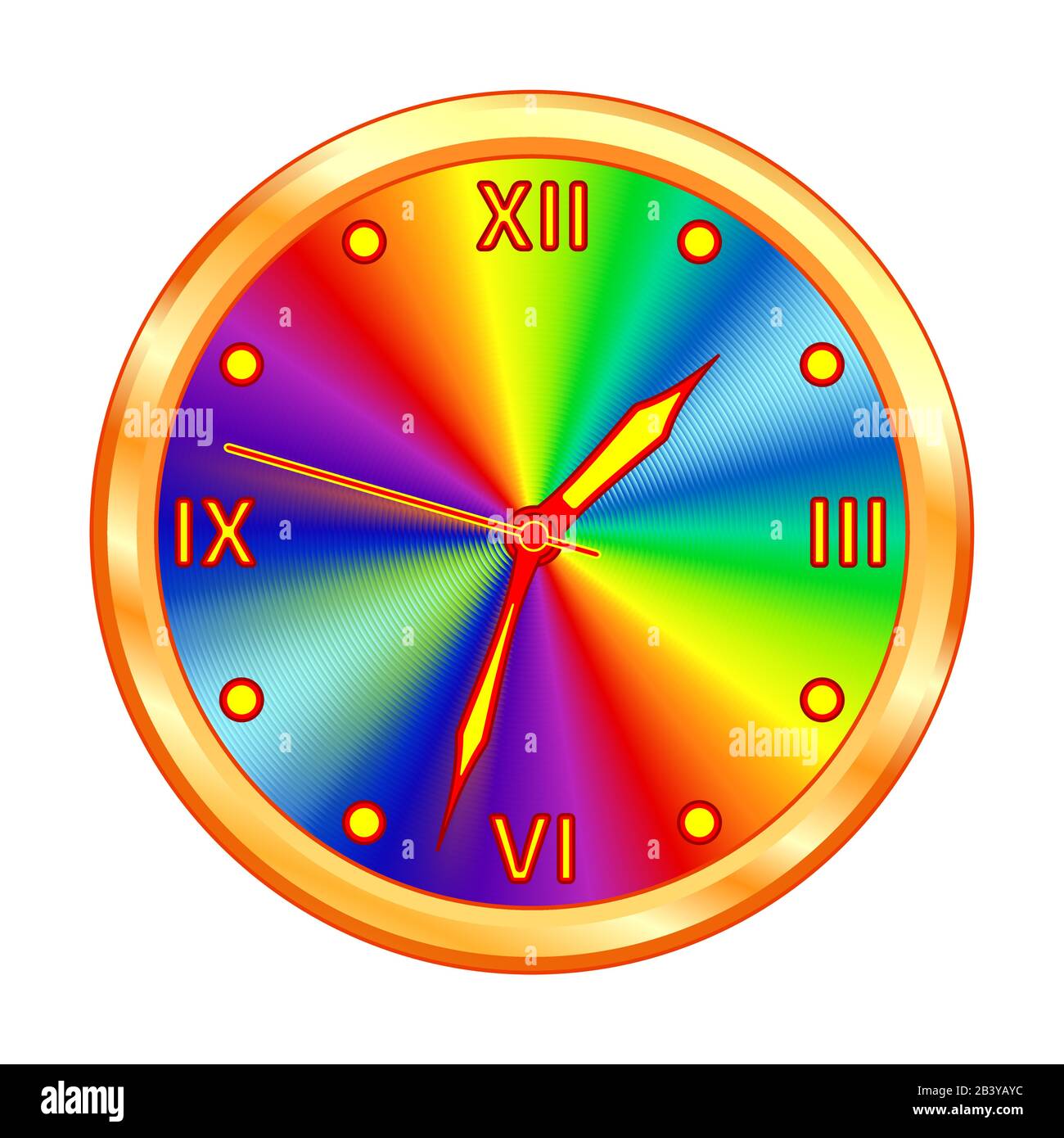 Illustration of the gold clock icon. Arrows can be freely rotated Stock ...