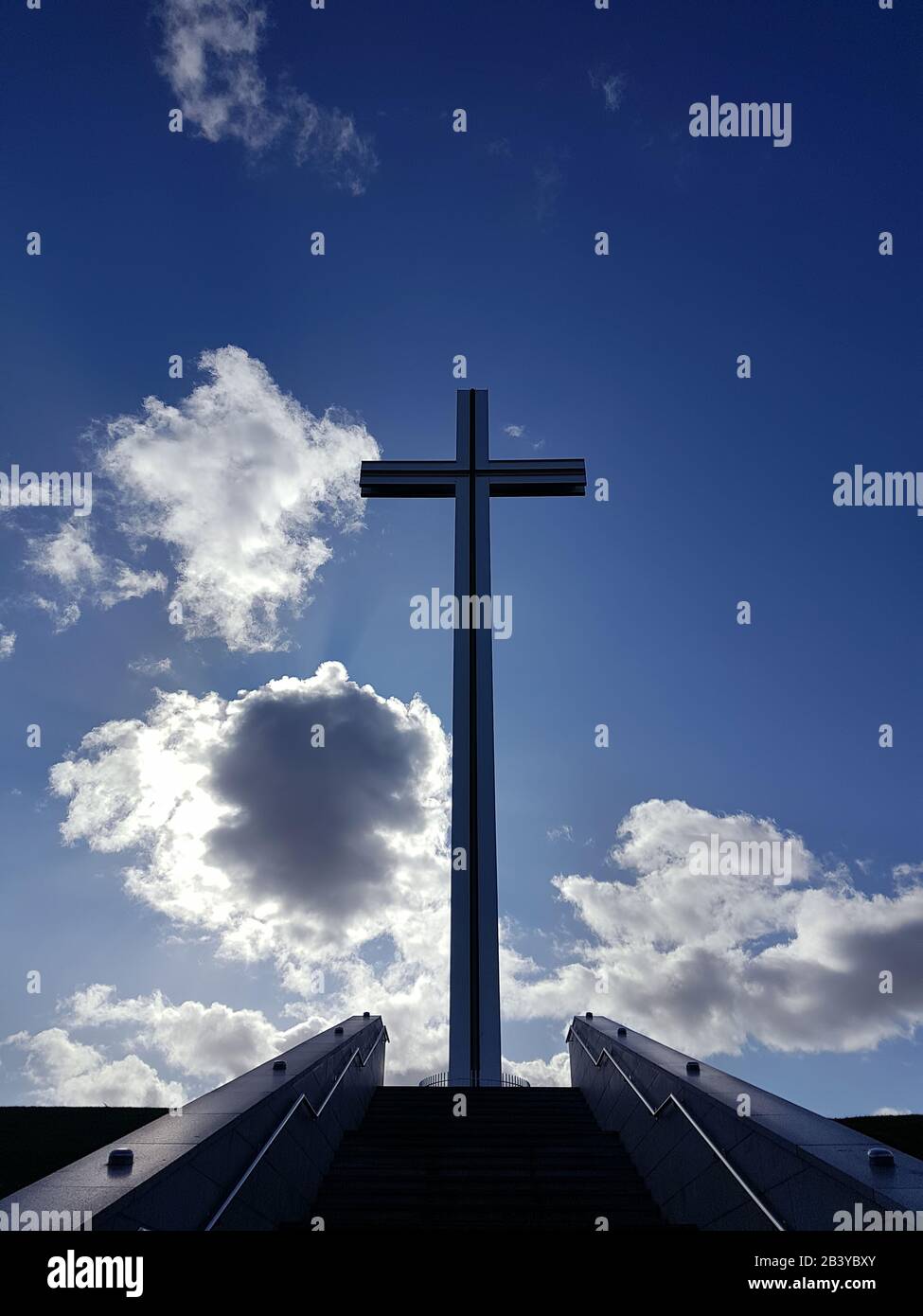 Cross at the top of the stairs Stock Photo - Alamy