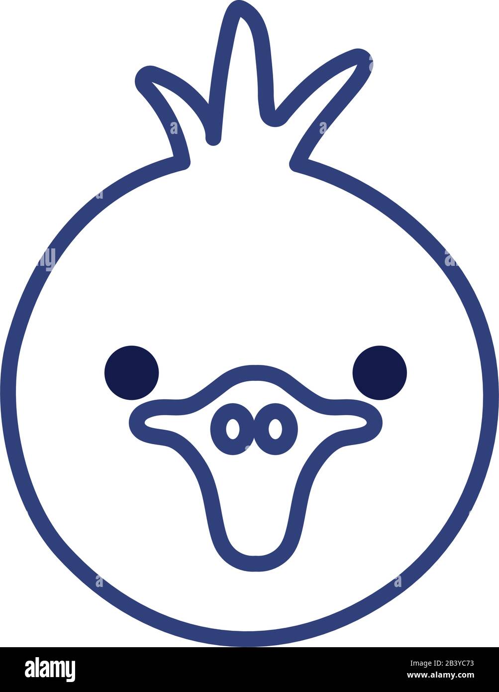 Cute duck cartoon line style icon vector design Stock Vector Image ...