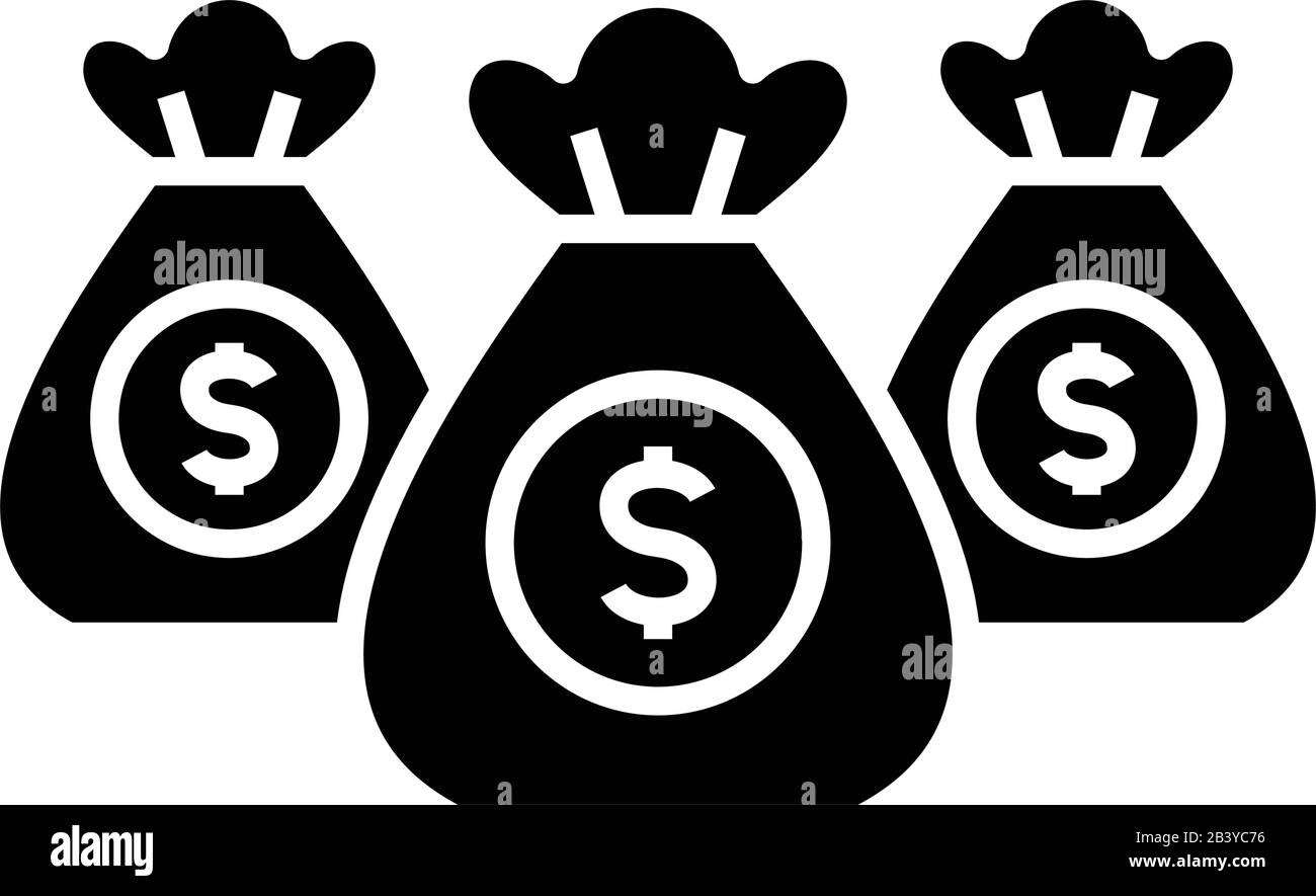 Received money black icon, concept illustration, vector flat symbol ...