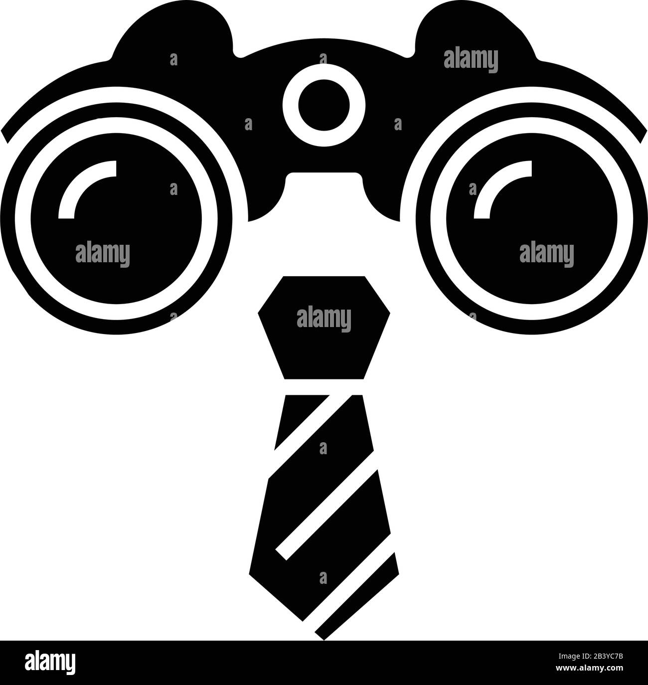 Searching boss black icon, concept illustration, vector flat symbol ...