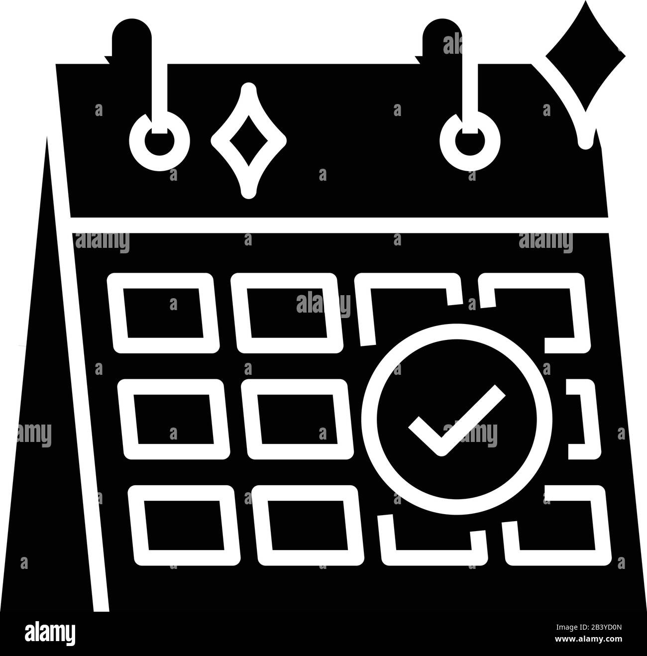 Schedule release black icon, concept illustration, vector flat symbol ...