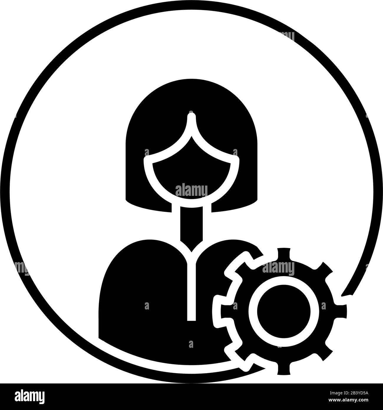 Settings master black icon, concept illustration, vector flat symbol ...