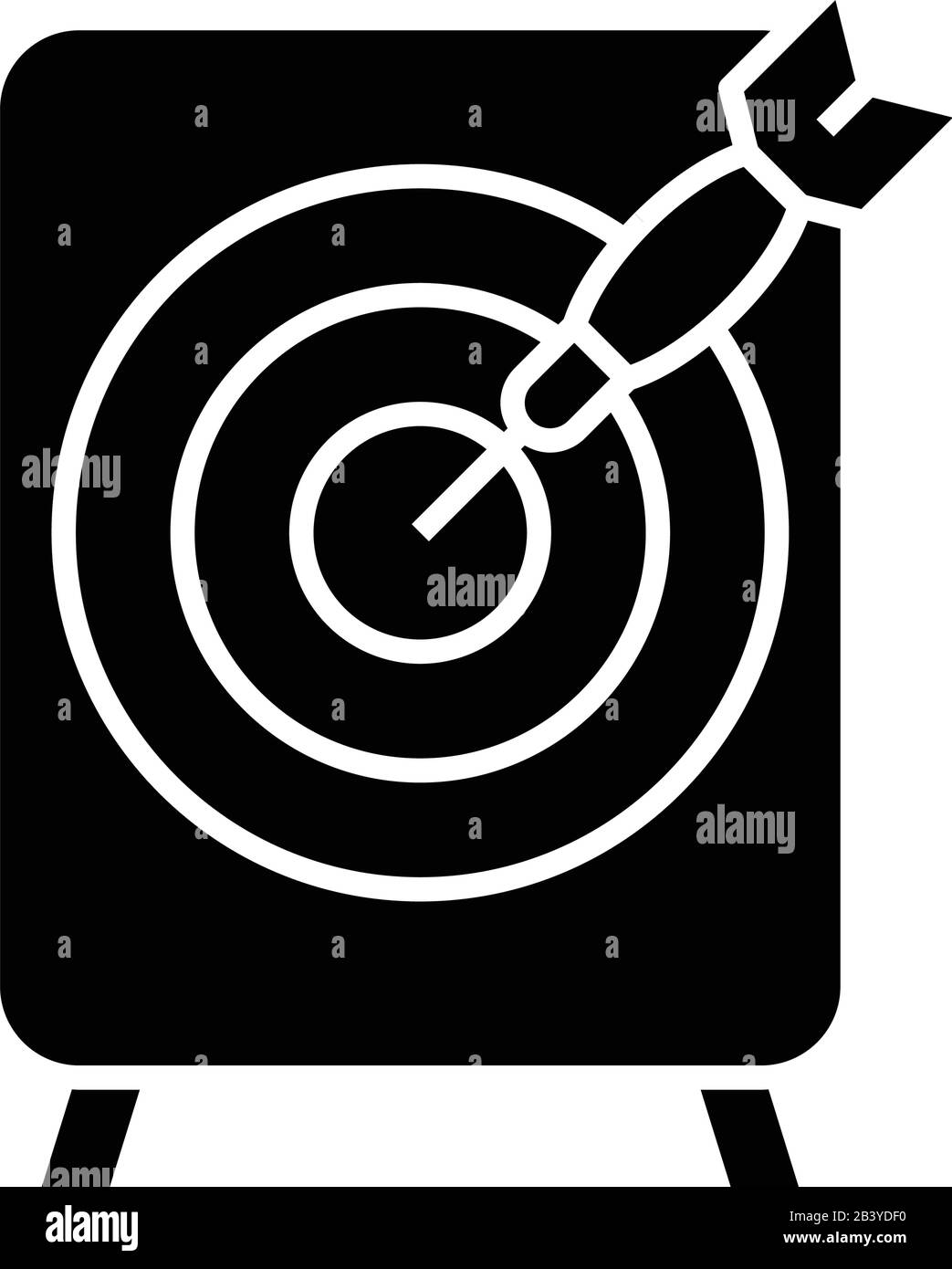 Target desk black icon, concept illustration, vector flat symbol, glyph ...