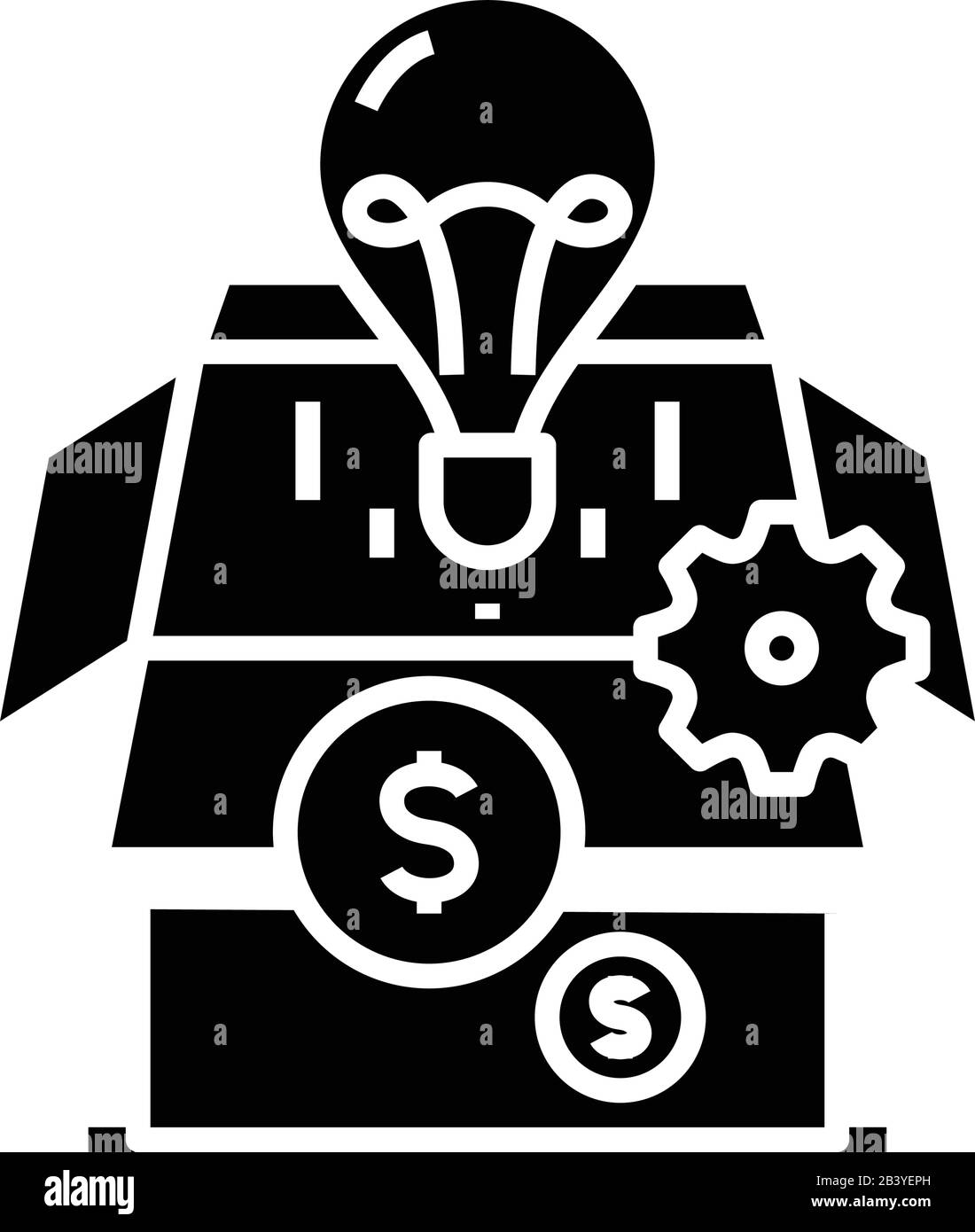 Settings box black icon, concept illustration, vector flat symbol ...