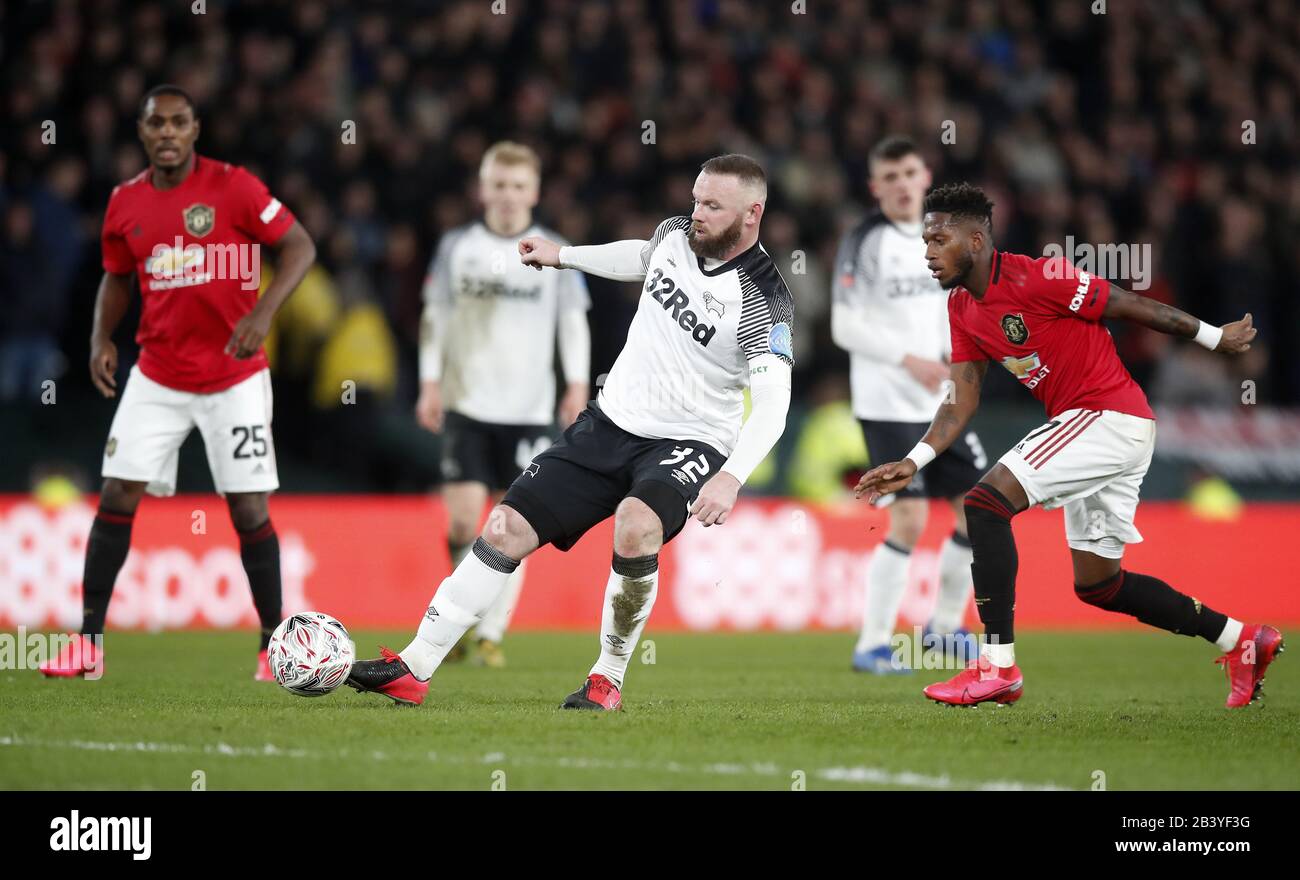 Derby County's Wayne Rooney in action during the FA Cup fifth round ...