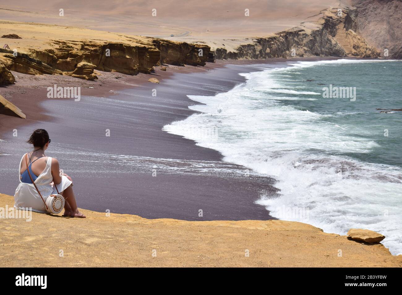 Scene in a beach in Paracas, Peru Stock Photo - Alamy