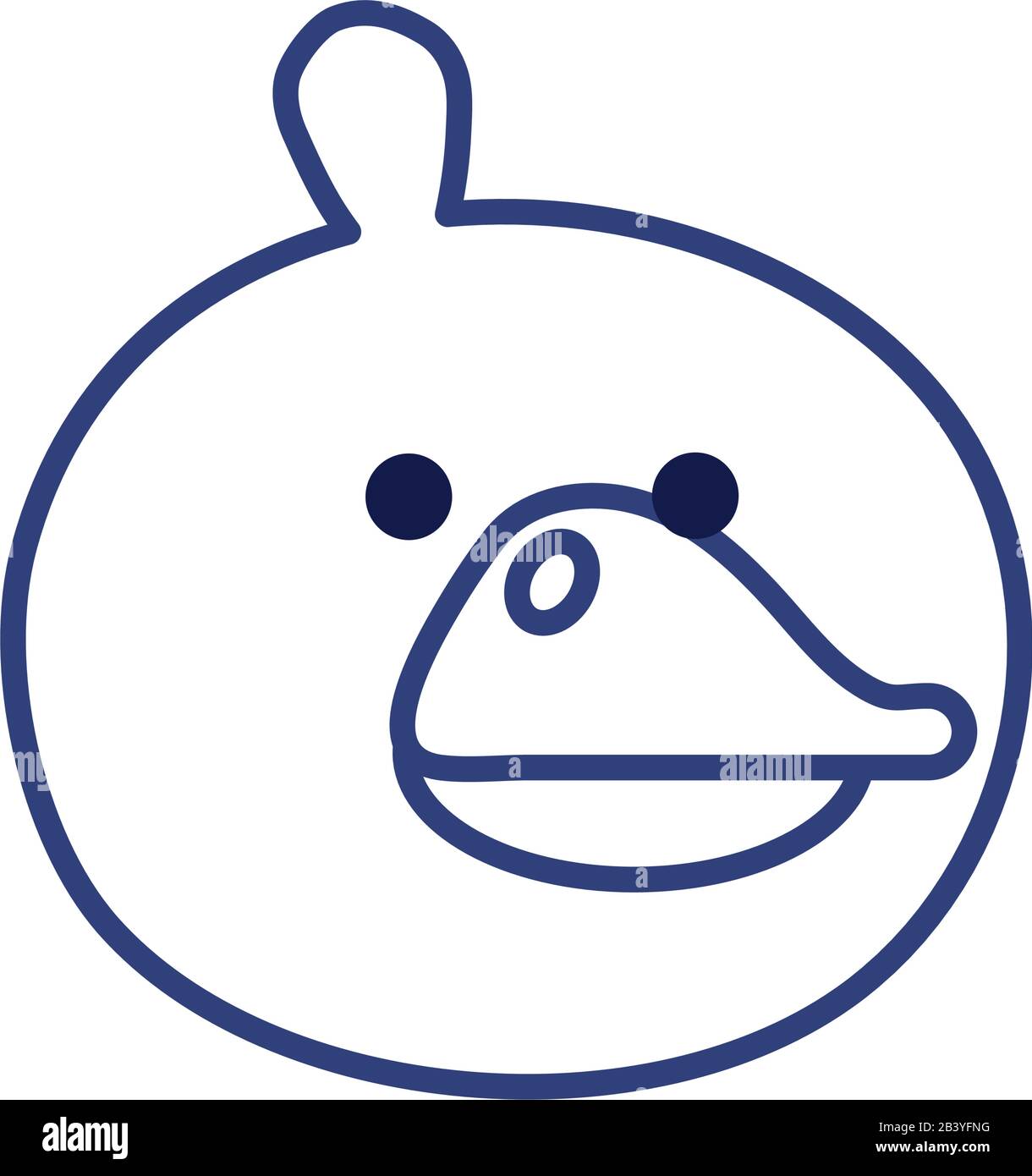 Cute duck cartoon line style icon vector design Stock Vector Image ...