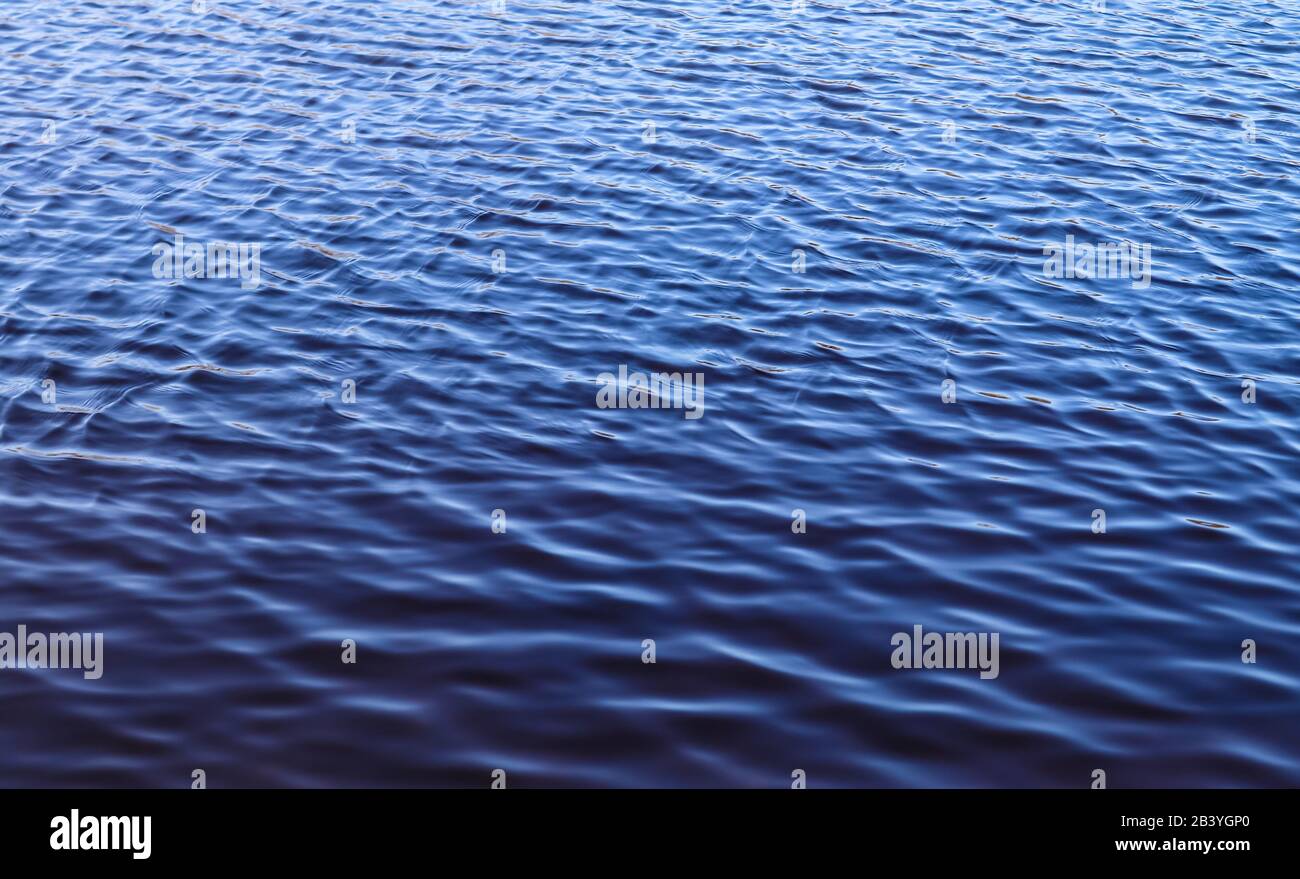 Beautiful smooth water surface texture with small waves and sunlight ...