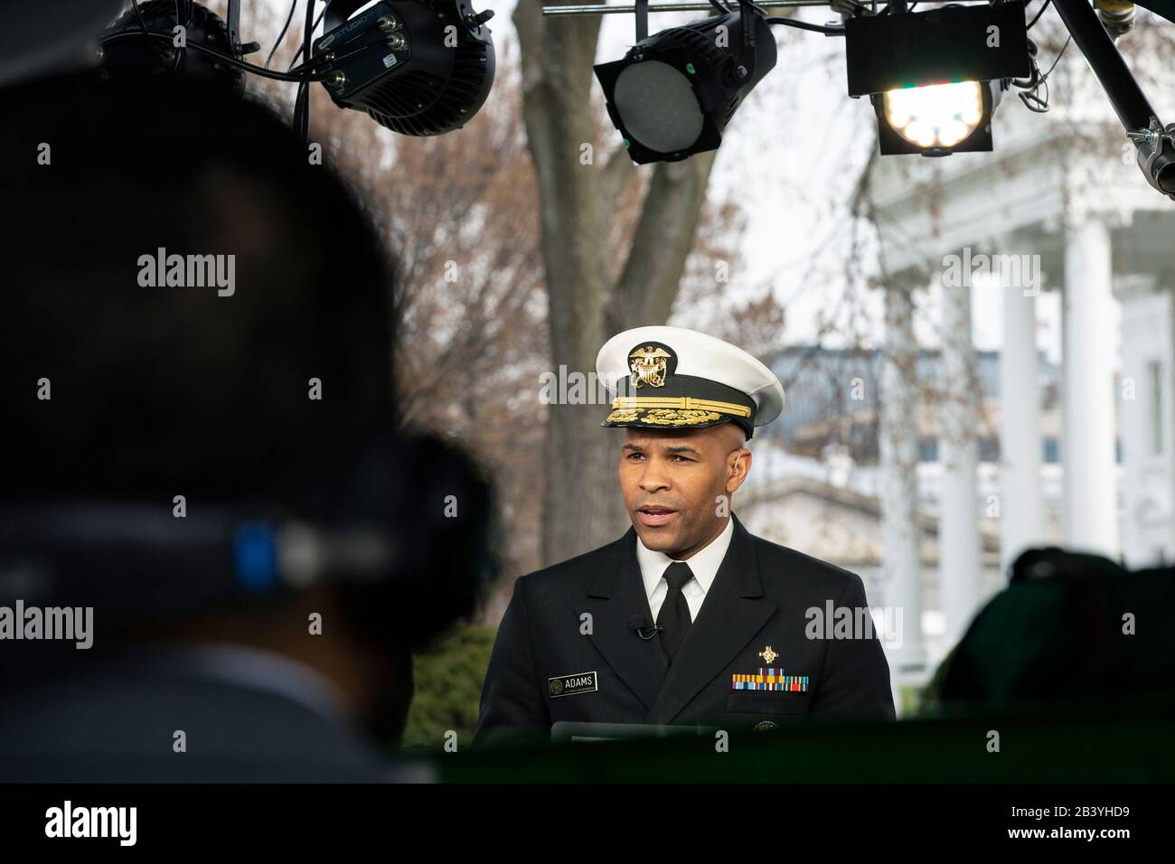 United States Surgeon General Jerome M. Adams speaks during a ...
