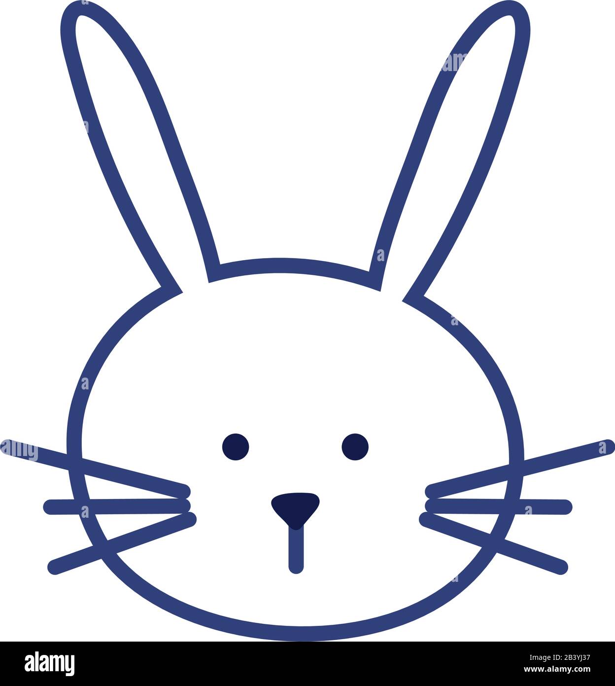 Cute rabbit cartoon line style icon vector design Stock Vector Image ...