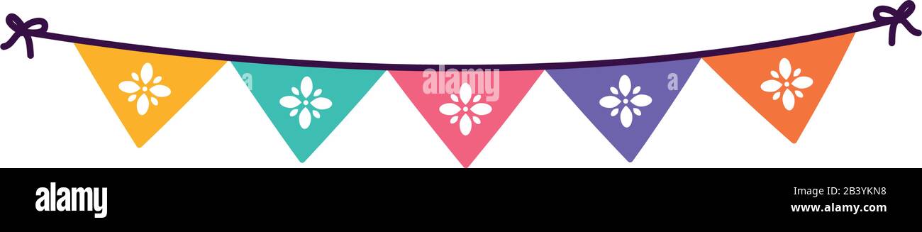 Mexican banner pennant flat style icon design, Mexico culture tourism ...