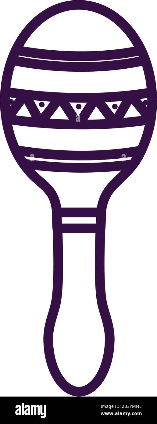 Mexican maraca line style icon design, Mexico culture tourism landmark ...