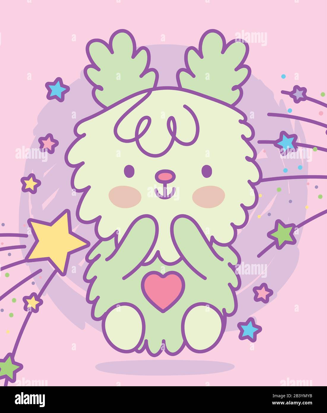 cute adorable bunny furry stars cartoon vector illustration Stock Vector Image & Art - Alamy
