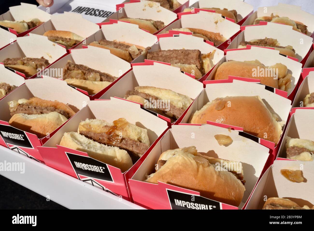 Grilled vegan, plant-based protein (fake meat) "beef" Impossible ...