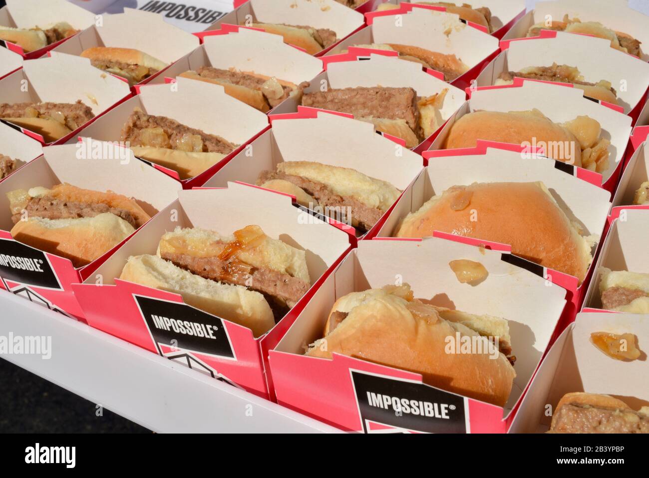 Grilled vegan, plant-based protein (fake meat) "beef" Impossible ...